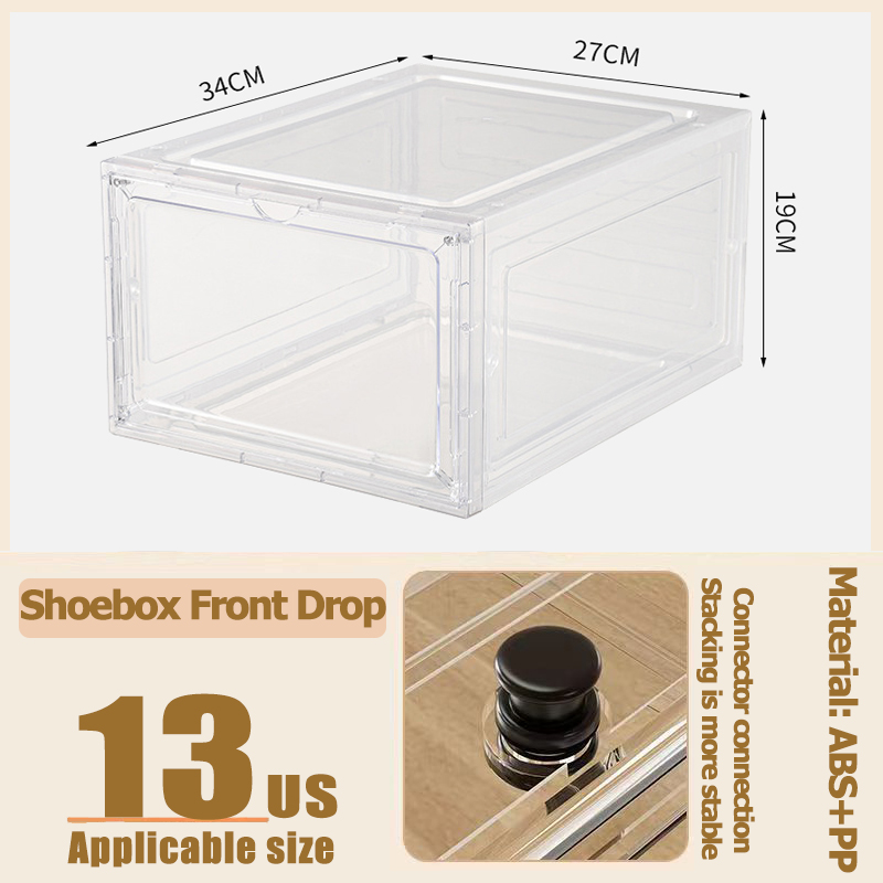 Acrylic Shoe Box Clear Foldable Transparent Shoe Box Storage Organizer ...