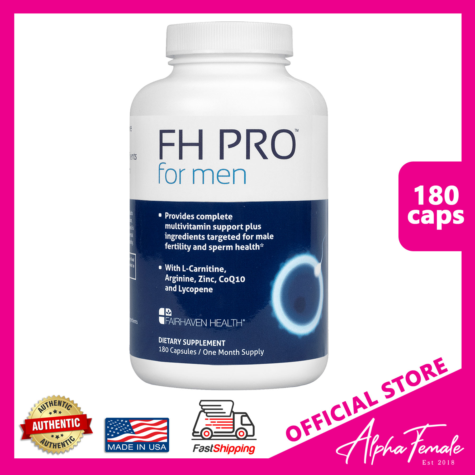 Fairhaven Health FH Pro for Men, Clinical-Grade Fertility Supplement ...