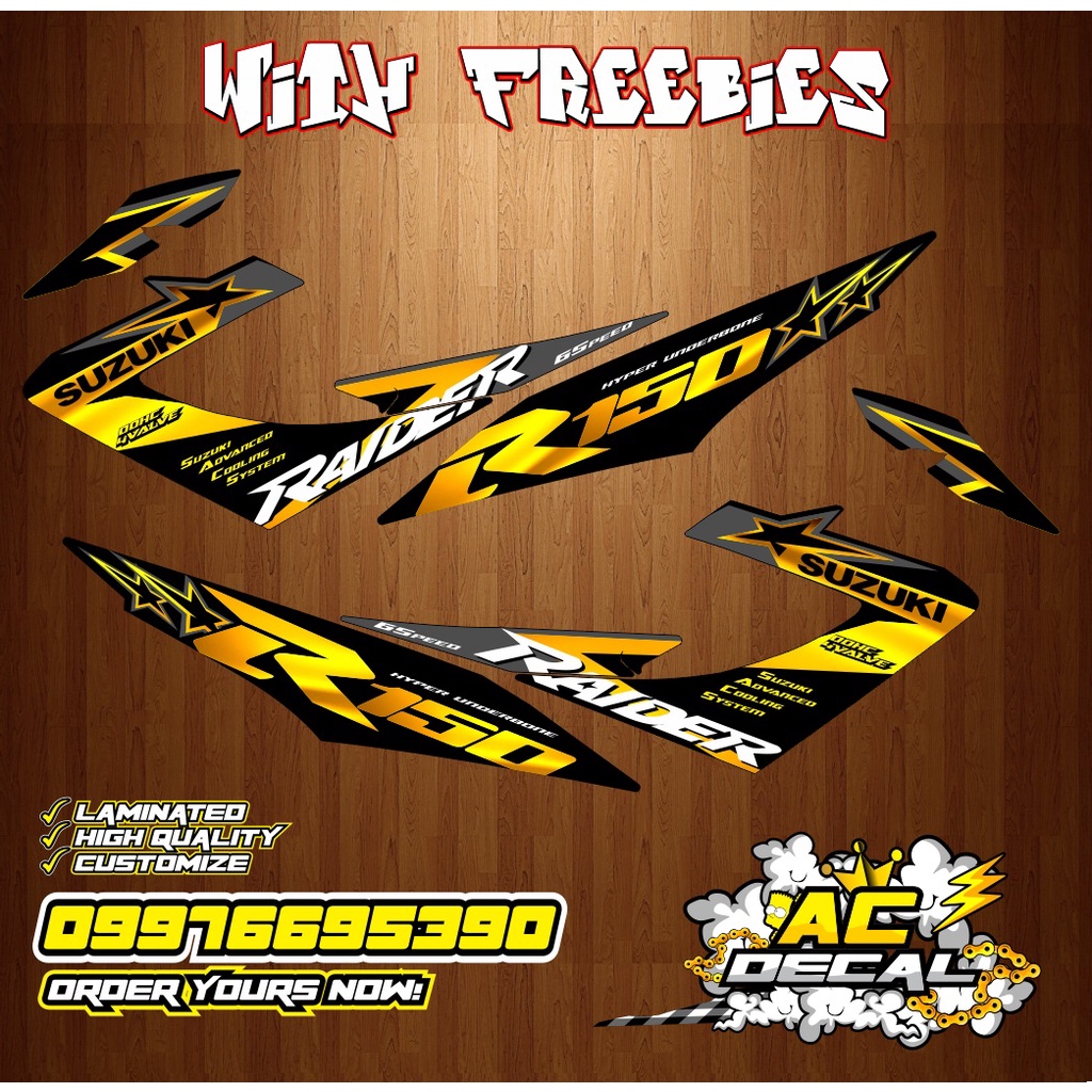 Suzuki Raider 150 Decal Star Edition GOLD Effect | Lazada PH
