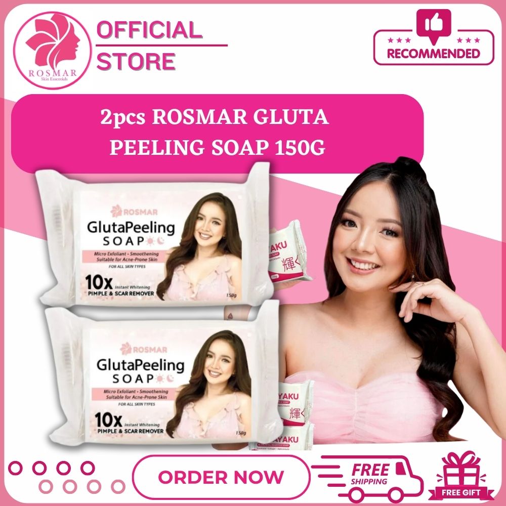 ROSMAR GLUTA PEELING SOAP 150G 10X INSTANT WHITENING PIMPLE & SCAR ...