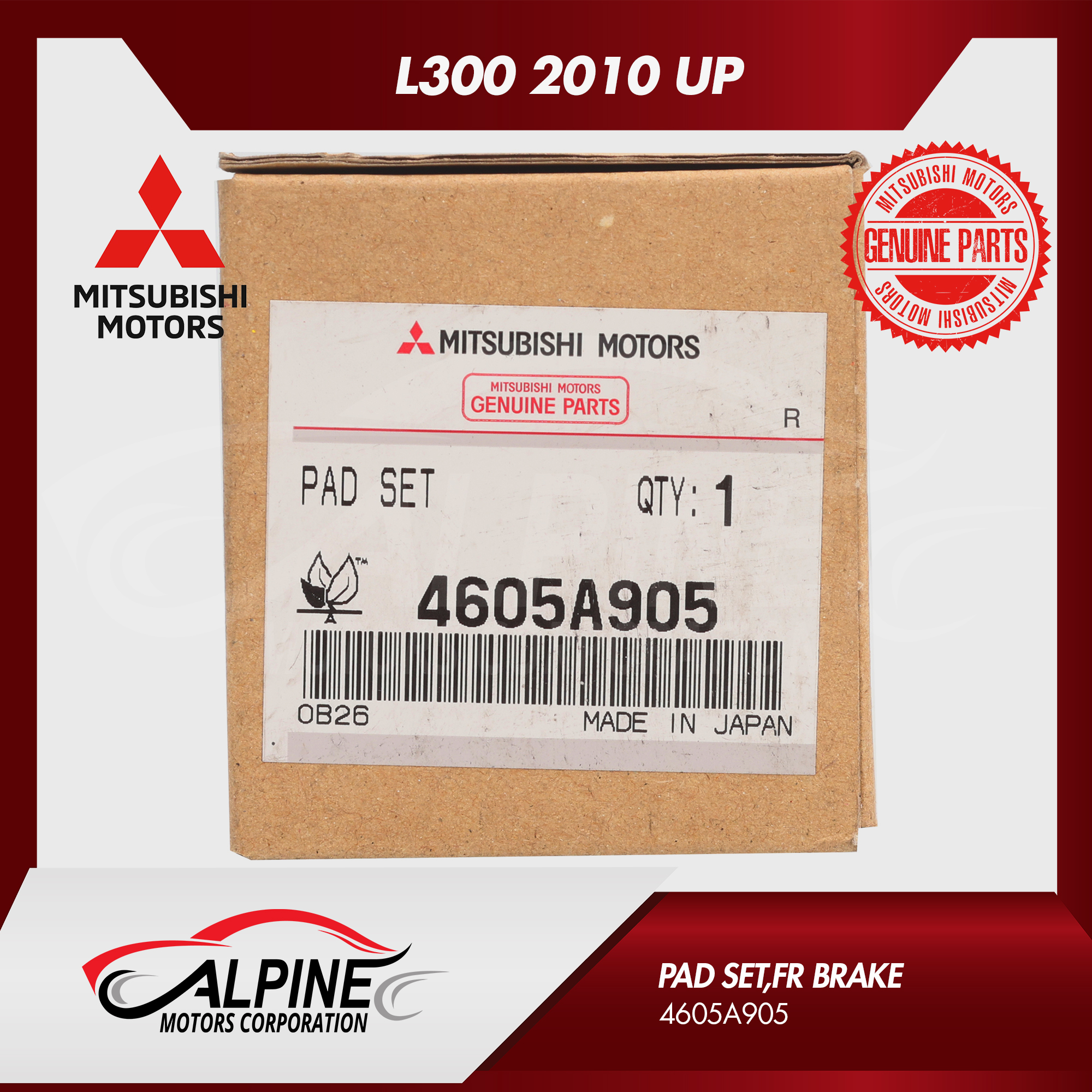 Mitsubishi Genuine Parts: PAD SET,FRONT BRAKE FOR L300 | Lazada PH