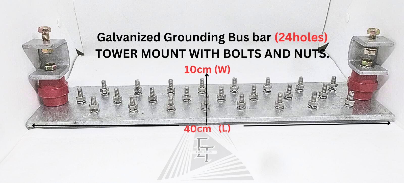 Wall Mount & Tower Mount Galvanized Grounding Bus Bar (24 holes ...