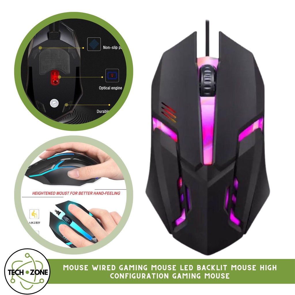 Mouse Wired Gaming Mouse LED Backlit Mouse High Configuration Gaming ...