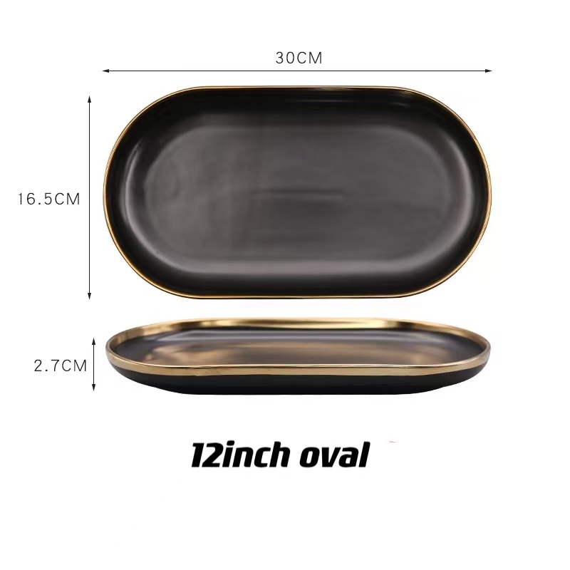 Salad Plate Luxury Phnom Penh Ceramic Tableware Nordic Light 12 Inch ...