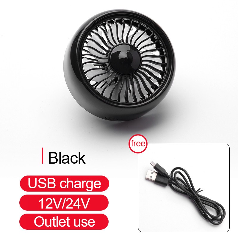 USB Car Fan 12V & 24V Mini Car Fan Air Cooler 3 peed Wind Mini Fans air ...