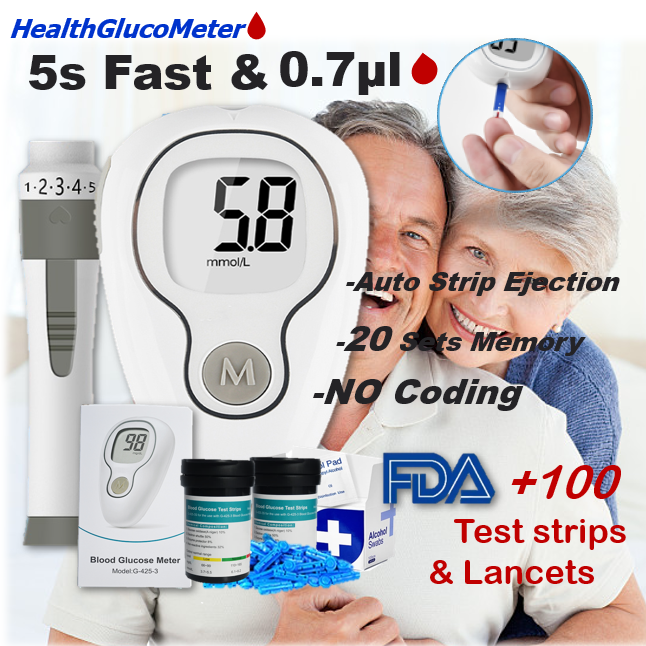 Newant&Blood Sugar Test Kit with 100pcs Strips and Lancets Medical ...
