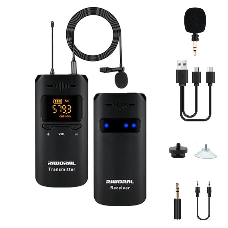 Wireless Lavalier Microphone Lapel Microphone Wireless Clip Mic for ...