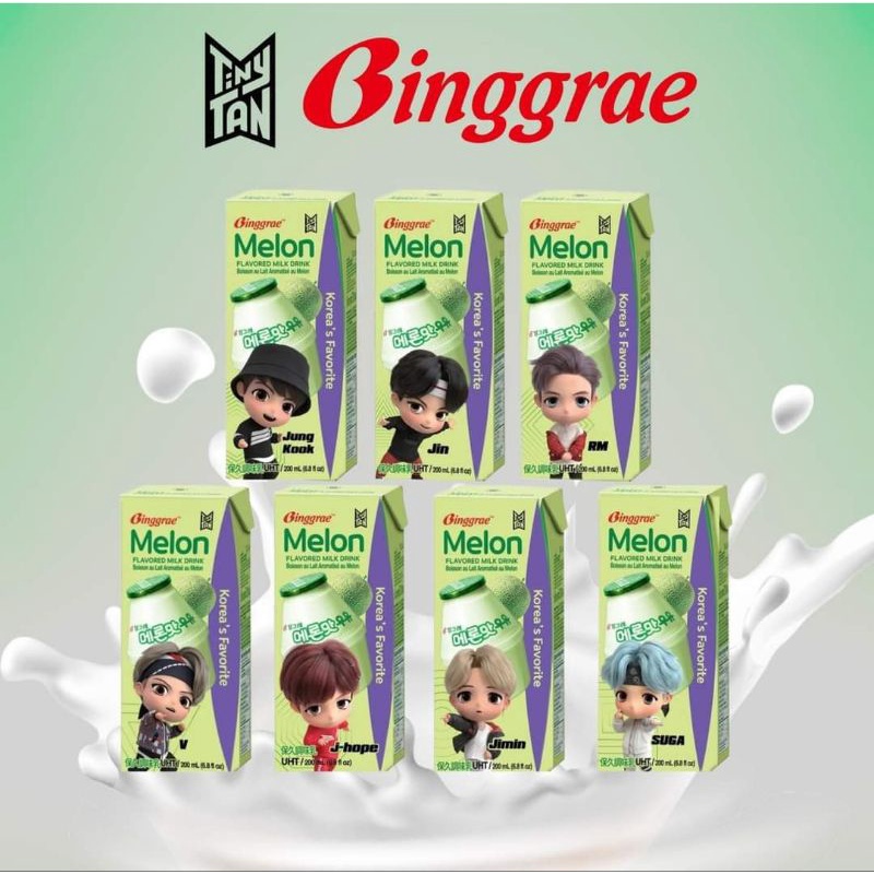 BTS BINGGRAE FLAVORED UHT MILK ASSORTED 200ML | Lazada PH