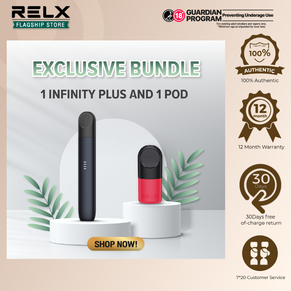 [Get 1 Pod Free]RELX Infinity Plus Black Phantom Device Free Pod Pro Ecig Original Smart Vape ...