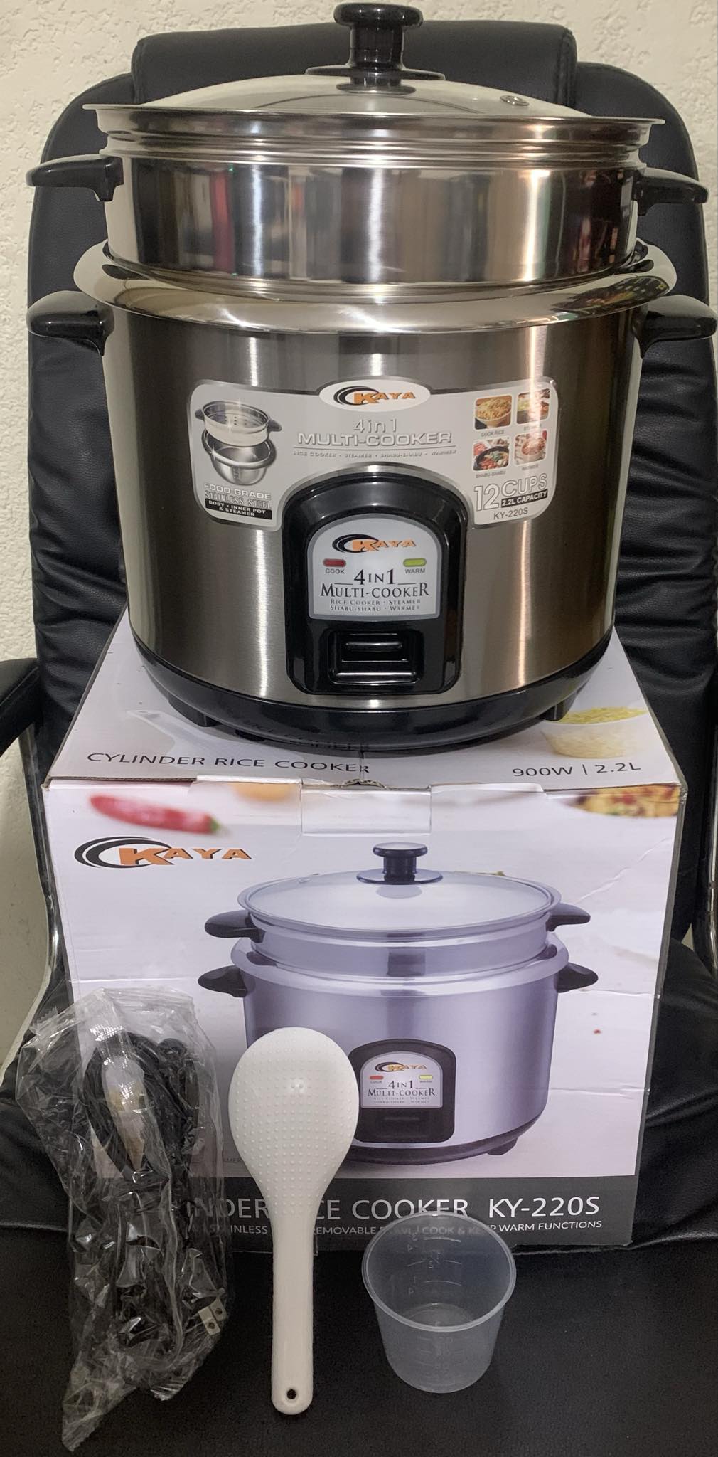 KAYA KY-220S Cylinder Rice Cooker - 4 in 1 Multi-cooker, 900W, 2.2 ...