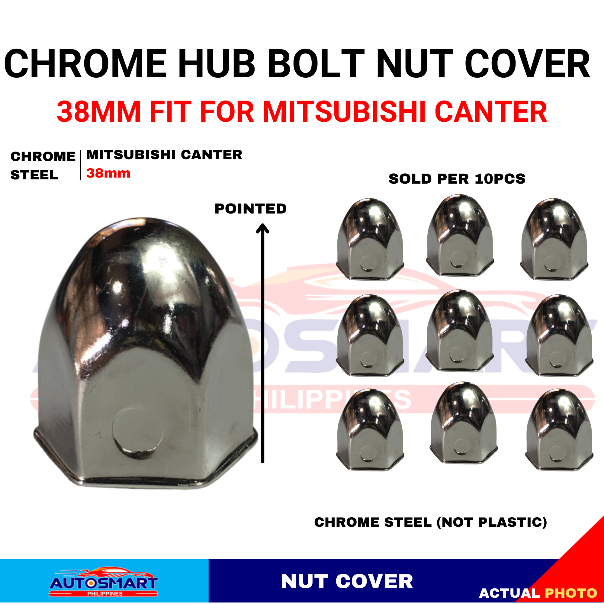 CHROME HUB BOLT NUT COVER 38MM FIT FOR MITSUBISHI CANTER | Lazada PH