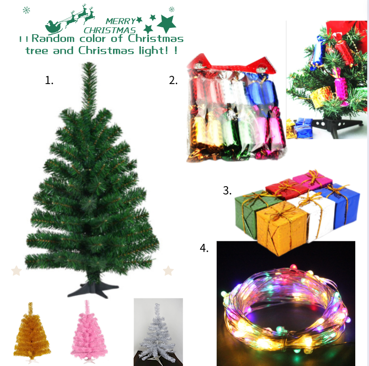Mini Green PVC Christmas Tree with Decoration | Lazada PH