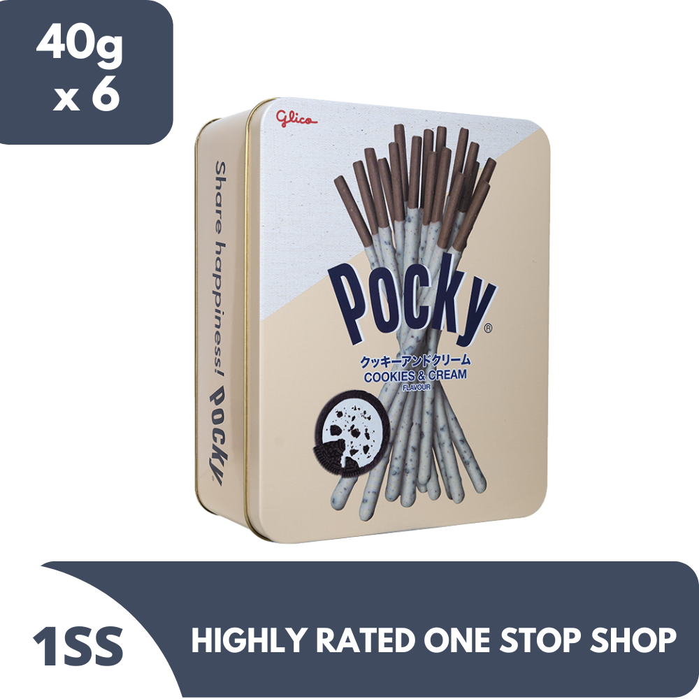 pocky cookies & cream tin can 40g x 6 | Lazada PH
