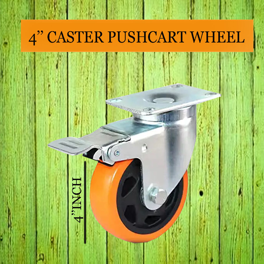 CASTER WHEEL COLOR ORANGE HEAVY DUTY SIZE 2''3''4''5" FIXED SWIVEL AND ...