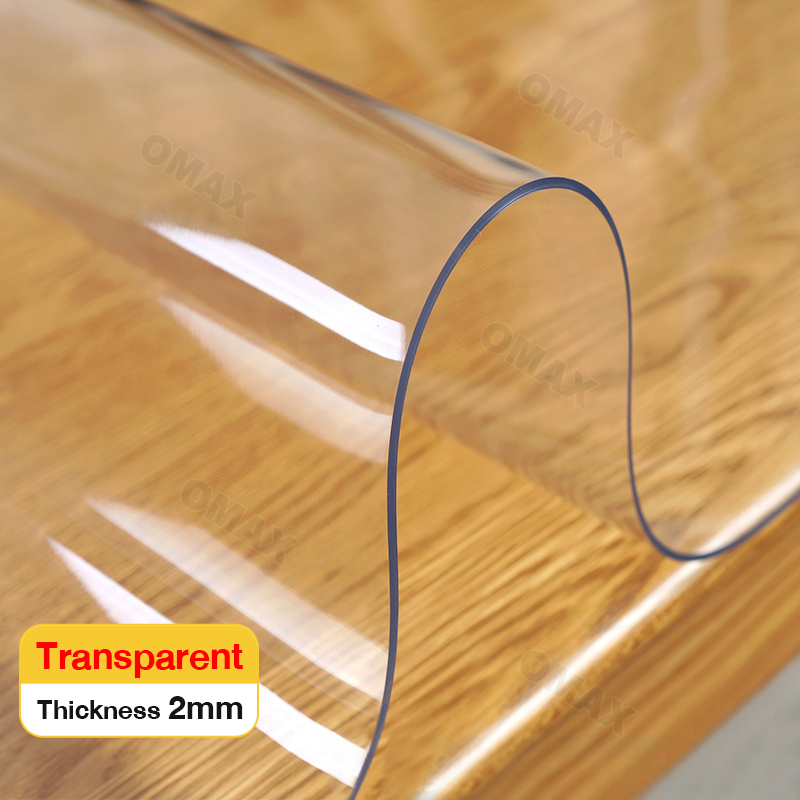 Transparent PVC Tablecloth 2.0mm Waterproof Plastic Table Cover ...