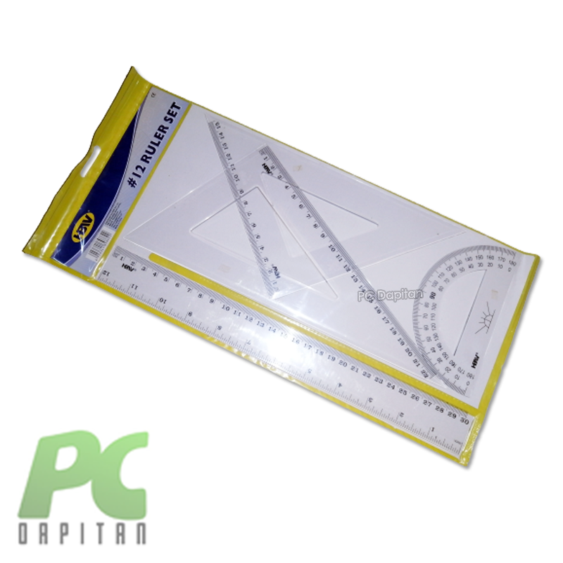 HBW RULER SET #12 WITH RULER, PROTRACTOR AND TRIANGLE | Lazada PH