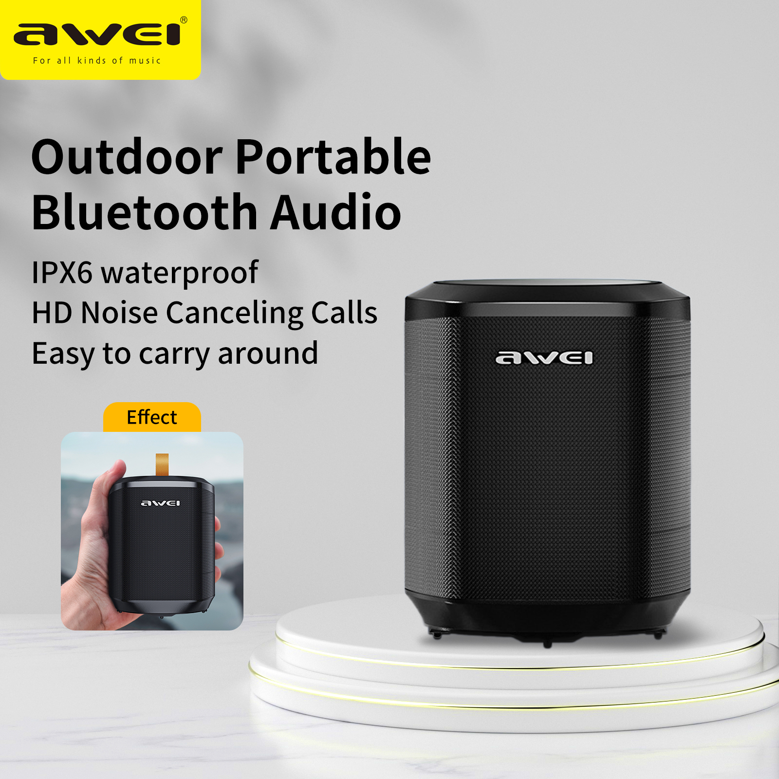 Awei Y379 Portable Wireless Bluetooth Speaker Stereo Surround Mini IPX6 ...