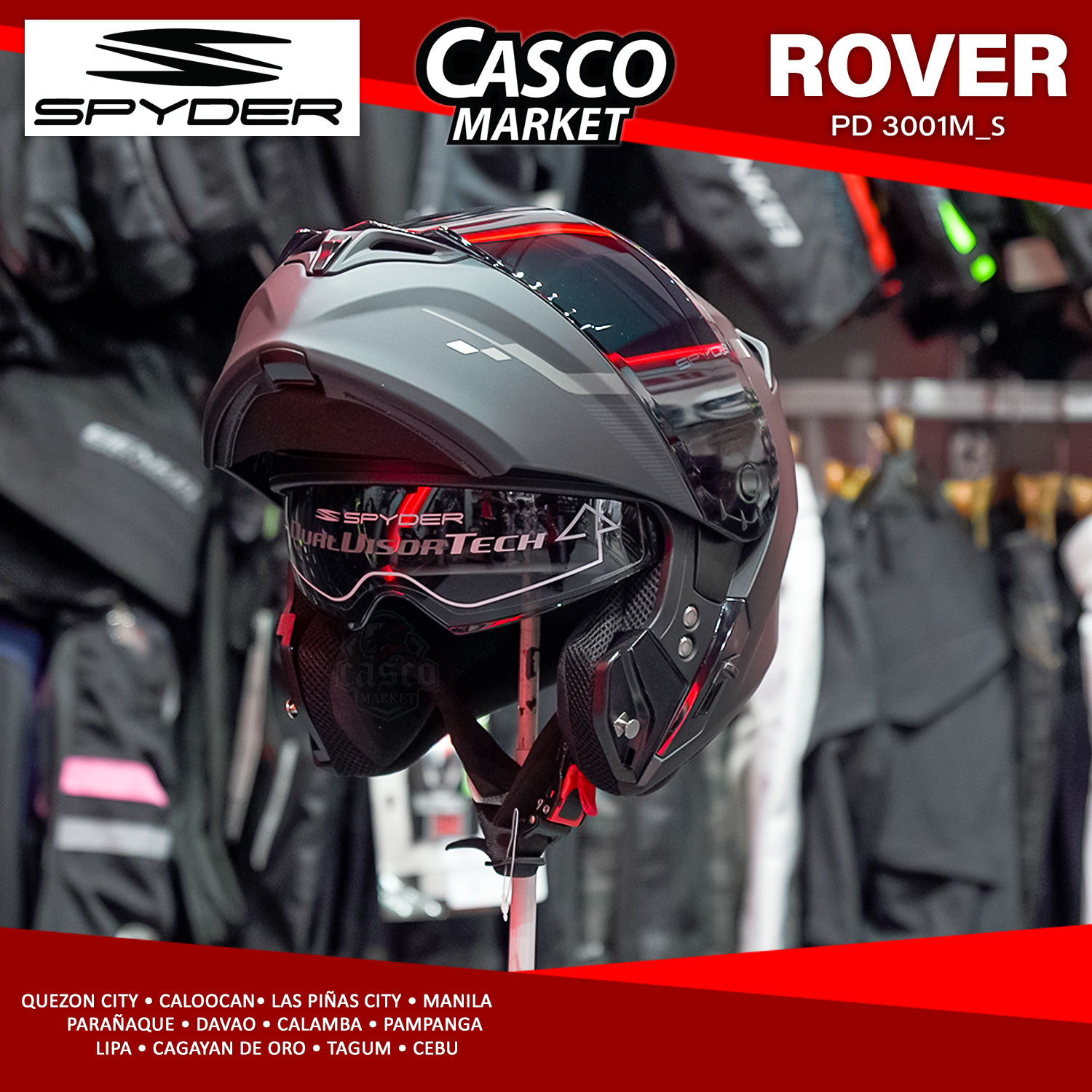 SPYDER ROVER PD V2 LATEST MODEL MODULAR DUAL VISOR MOTORCYCLE HELMET ...