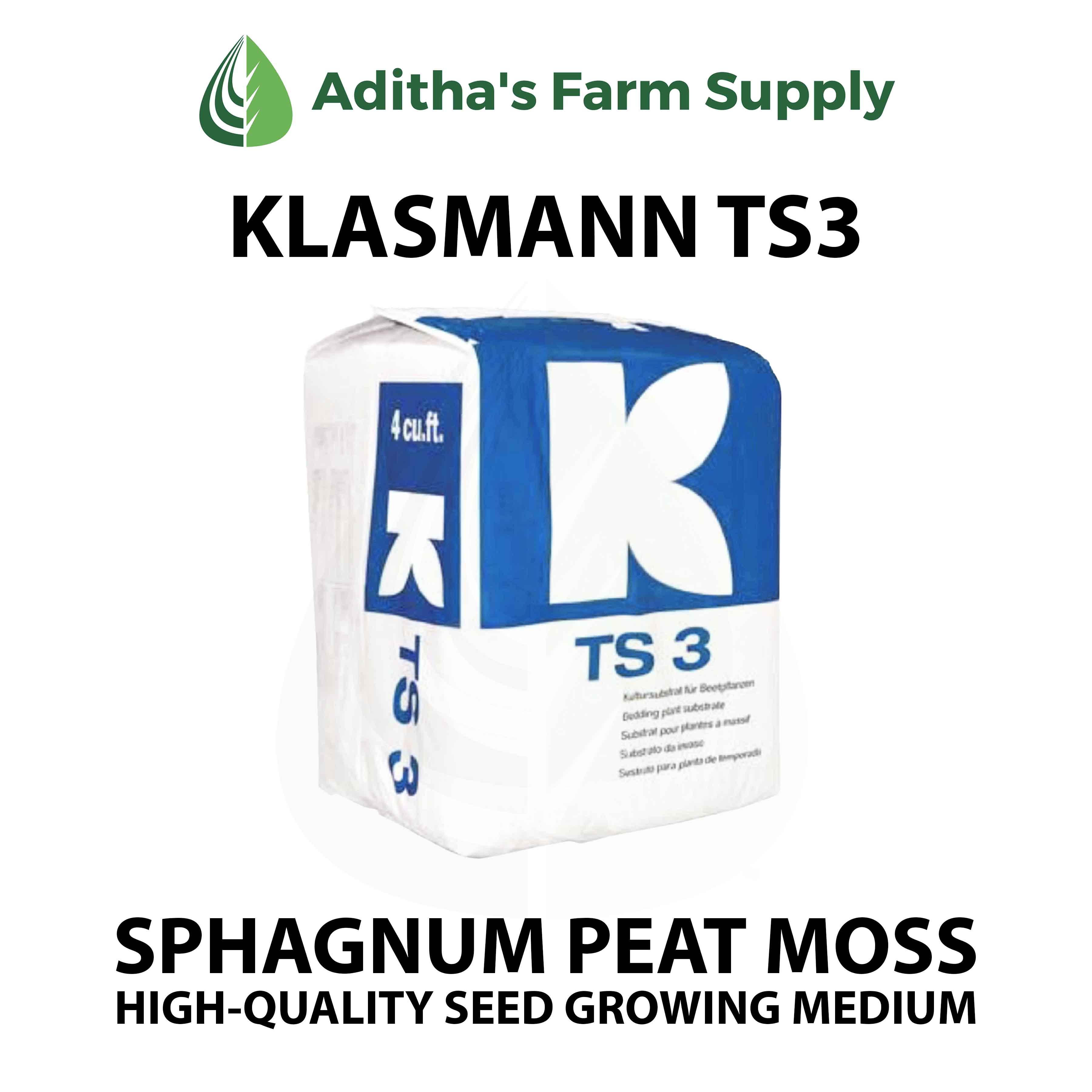Klasmann TS3 Sphagnum Peat Moss/Substrate - 1 bale / 4 cu. ft. / 200 ...