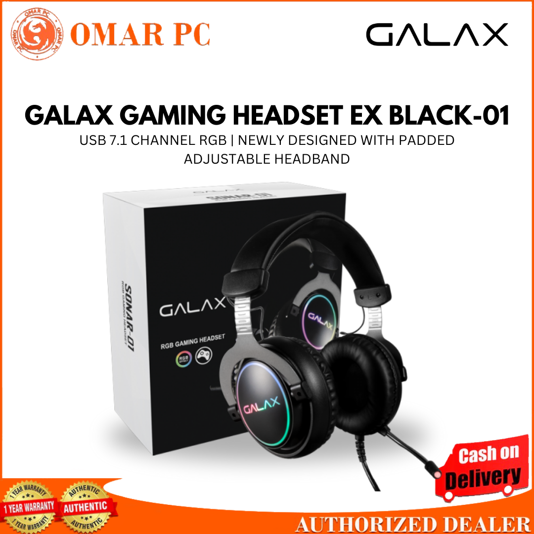 GALAX EX BLACK-01 BLACK HEADSET RGB | Lazada PH