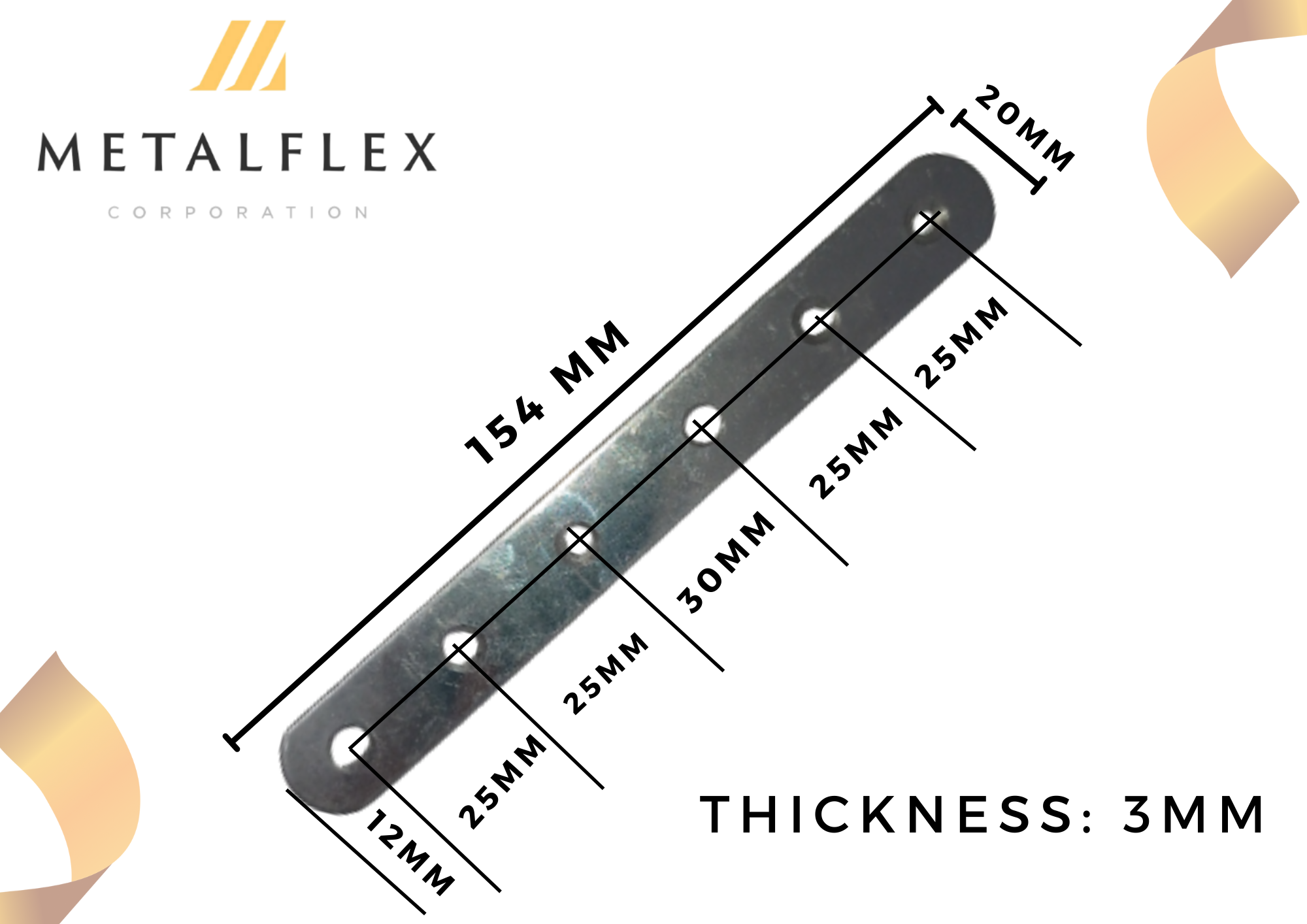 Stainless Steel Flat Straight Brace Brackets Mending Repair Plates ...