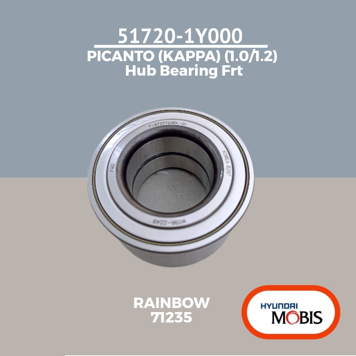 517201Y000 Hub Bearing Frt for KIA Picanto (Kappa) (1.0/1.2) [Mobis ...
