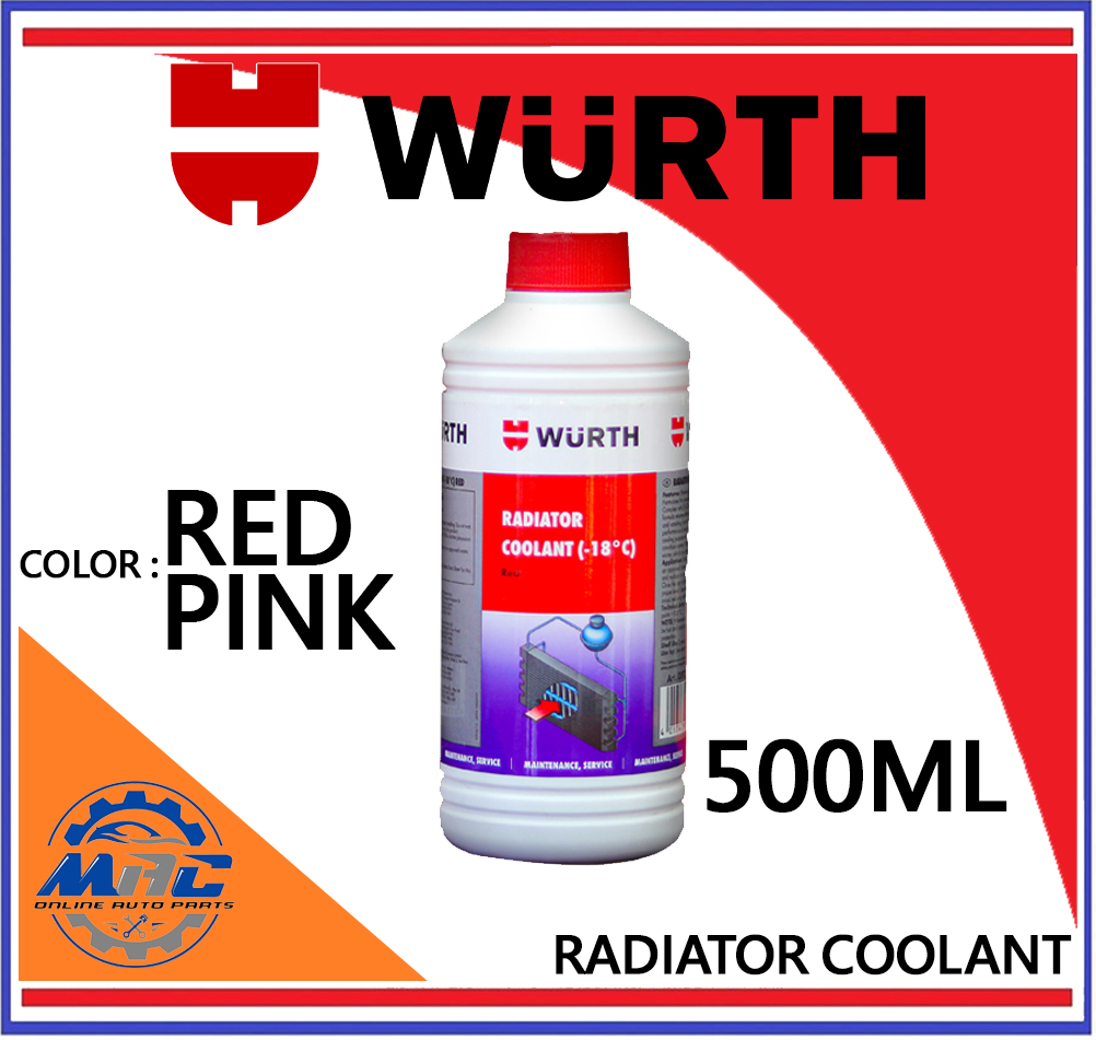 Wurth RADIATOR COOLANT RED PINK 1 Liter / 500ml Anti-freeze | Lazada PH