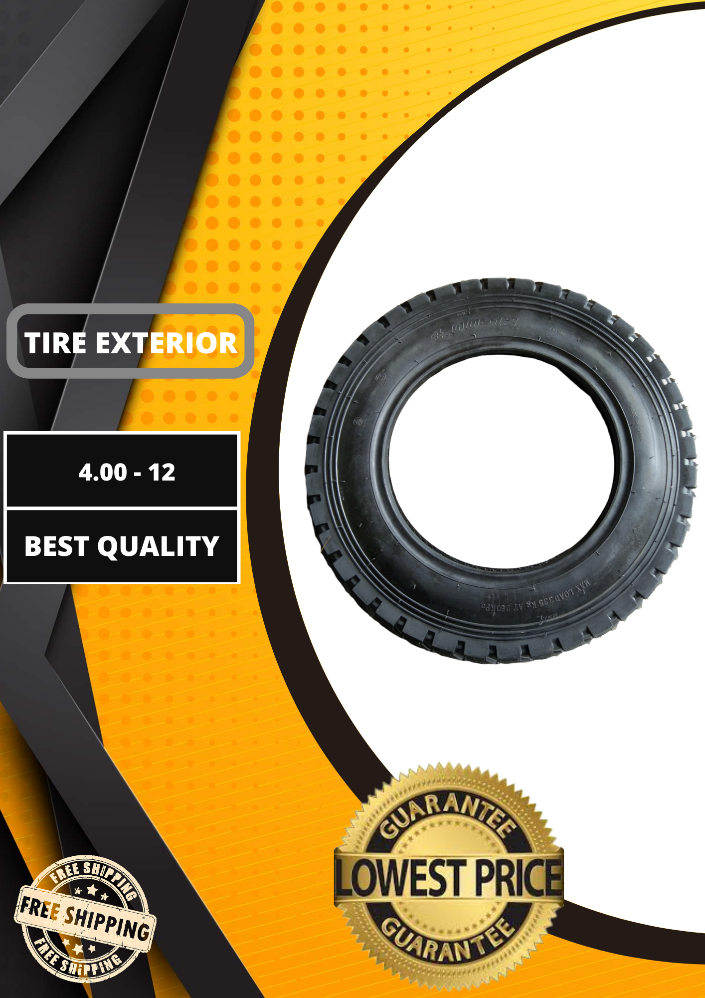 Tire 4.00x12 Use for Chariot Rusi,Haval&Maya Racal | Lazada PH