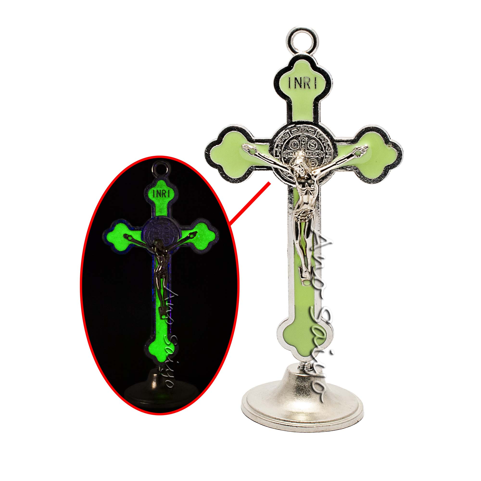 AnoSaiyo Crucifix with Stand for Altar Luminous Cross Jesus Christ ...