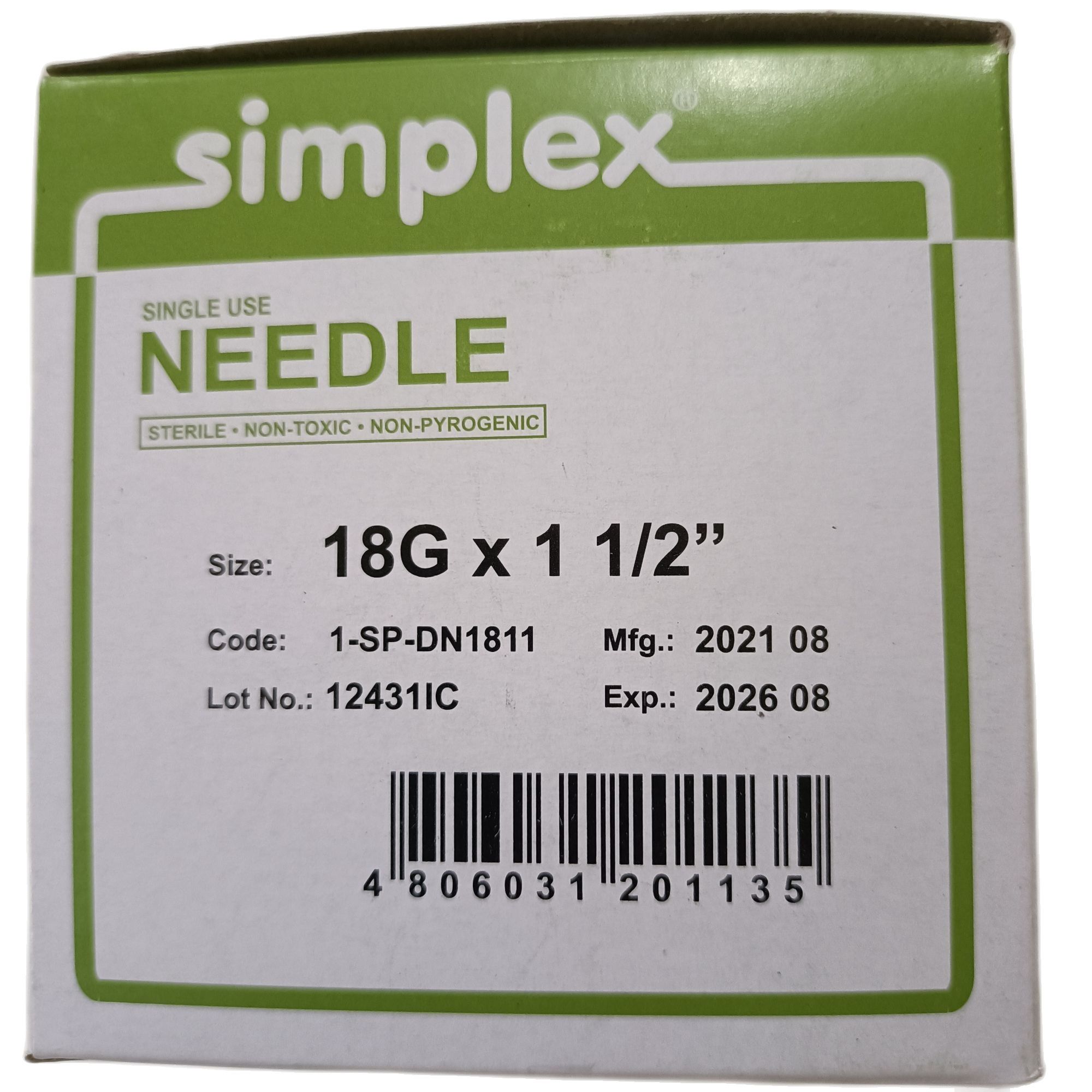Simplex Needle 18G x1 ½" (100's/Box's) | Lazada PH