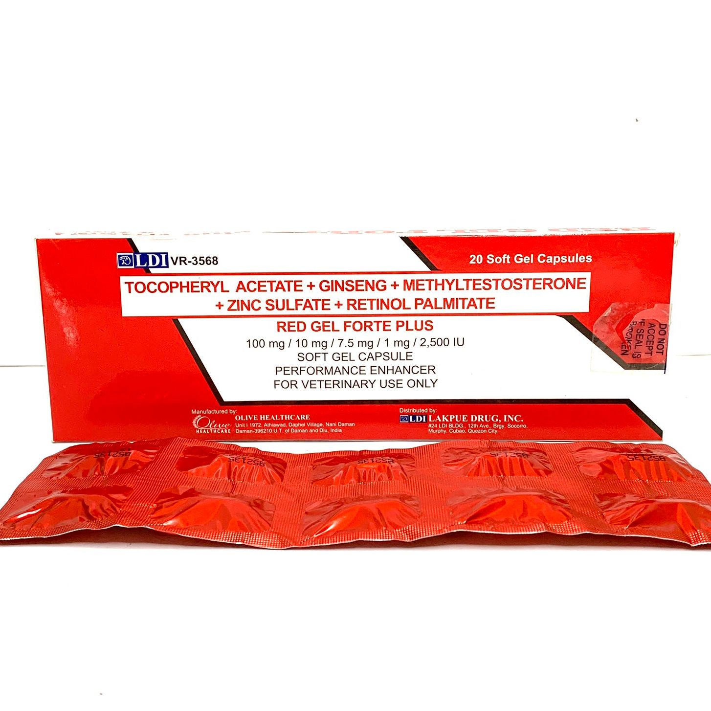 [FCR AGRIVET] Red Gel Forte Plus 1 Box (20 Capsules) for Gamefowl ...