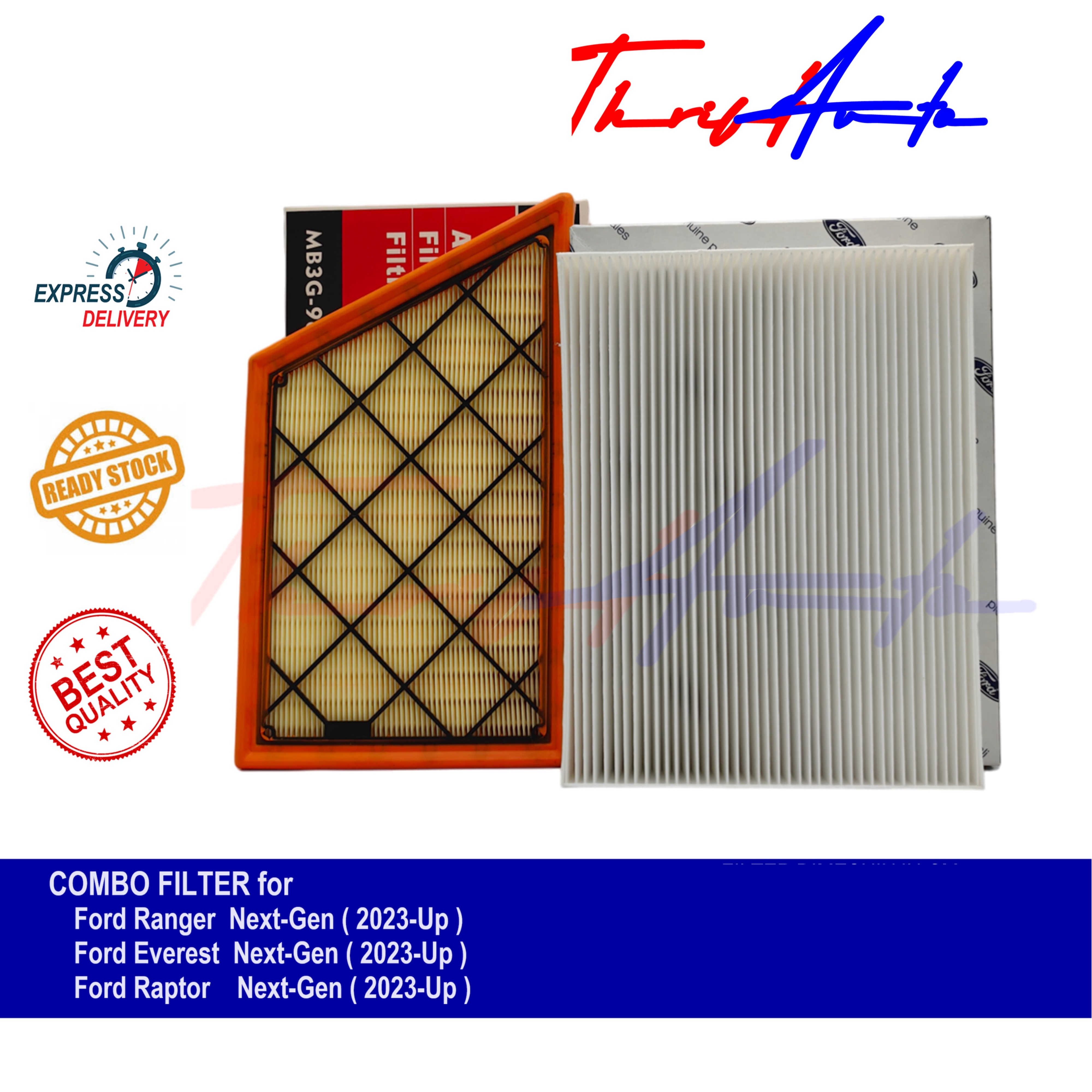 COMBO Filters (Aircon & Air) for Ford Ranger / Ford Raptor and Ford ...