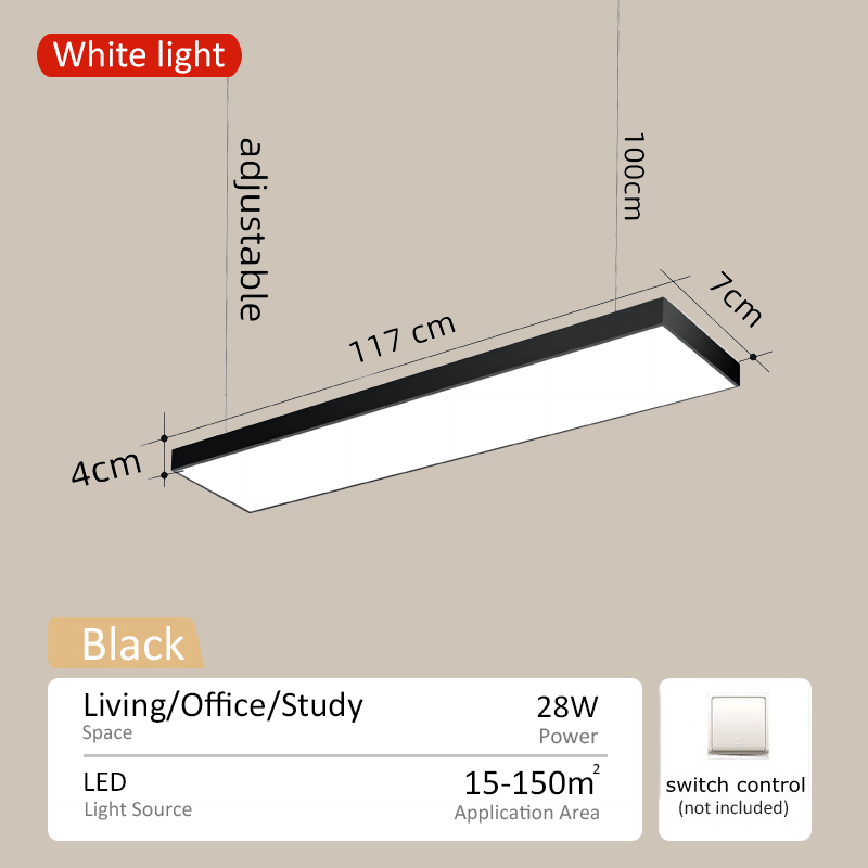 2 In1 Led Linear Light Pendant Light White Light Office Lights Pendant ...