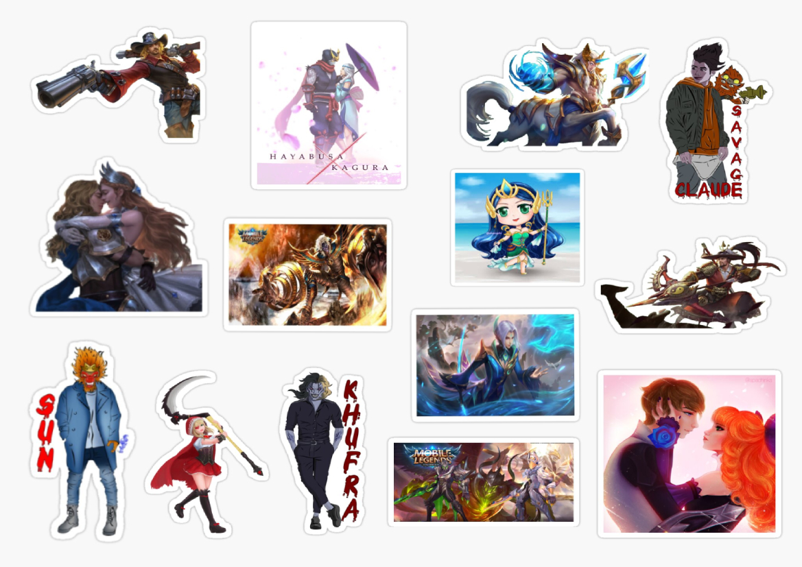 MOBILE LEGEND VINYL LAMINATED HIGH QUALITY STICKER SET A4 SIZE | Lazada PH
