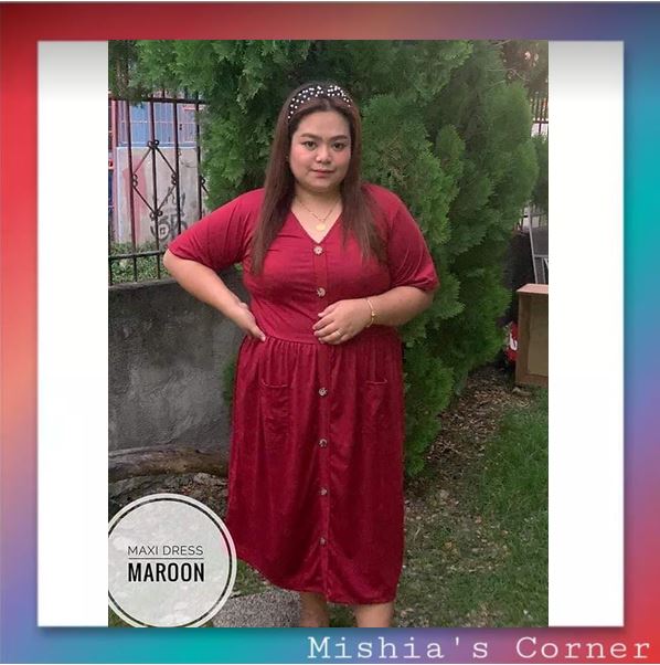 Mishia's Corner-Plus size Clarise Maxi Dress Button Down Design with 2 ...
