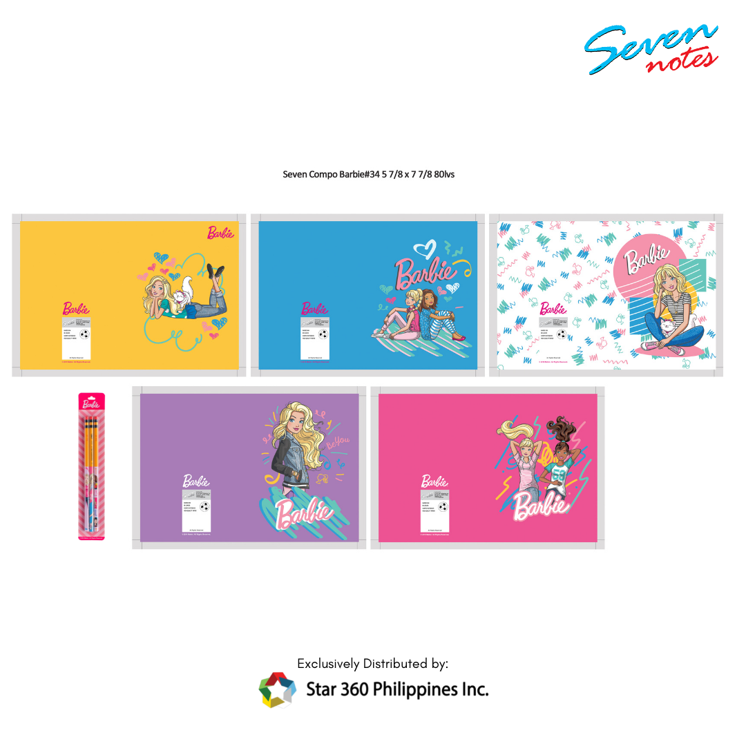 Seven Notes Compo Notebooks Barbie Set #1 | Lazada PH