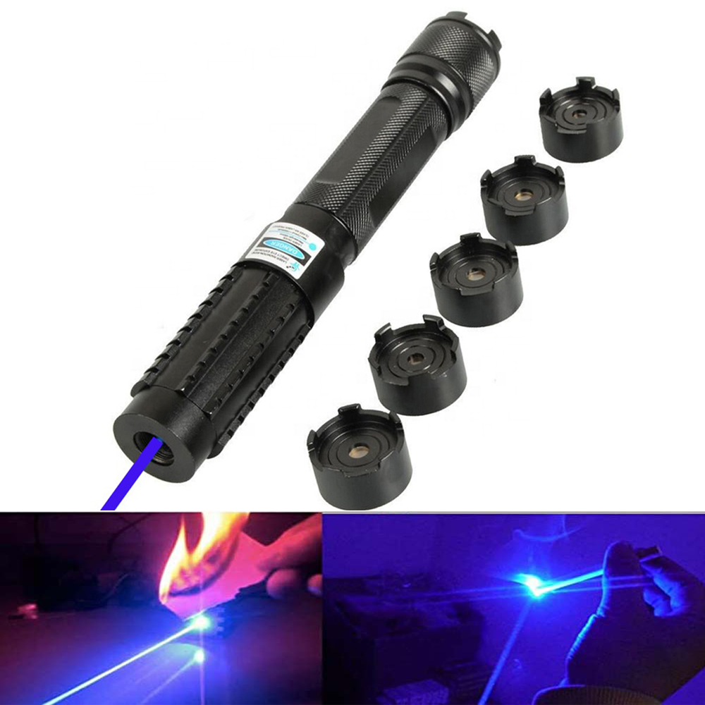 450nm Blue Laser Pointer Pen Visible Beam Light Flashlight Rescue Laser ...