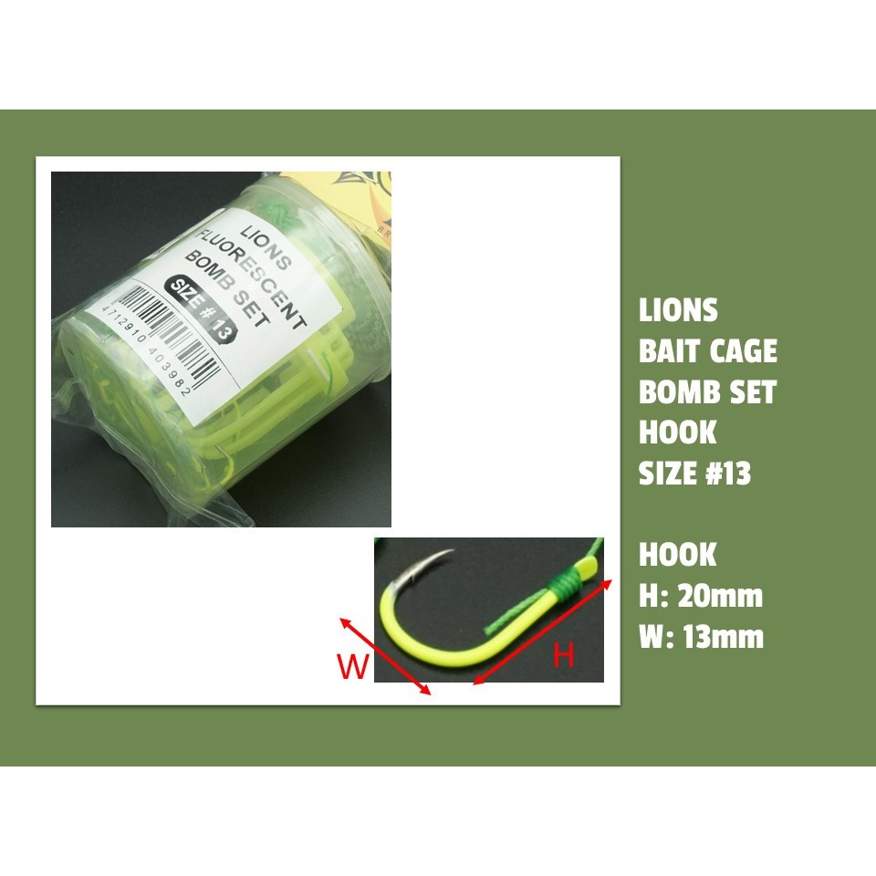 LIONS Bait Cage Bomb Set Chum Bucket Fishing Rig Perambut with 7 ...
