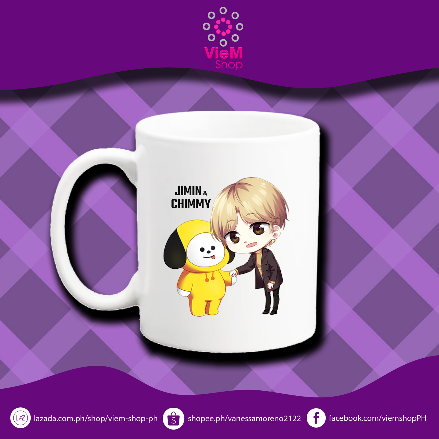 Personalized Chibi Mug (Unofficial) Maknae Hyungs Line | White Ceramic ...