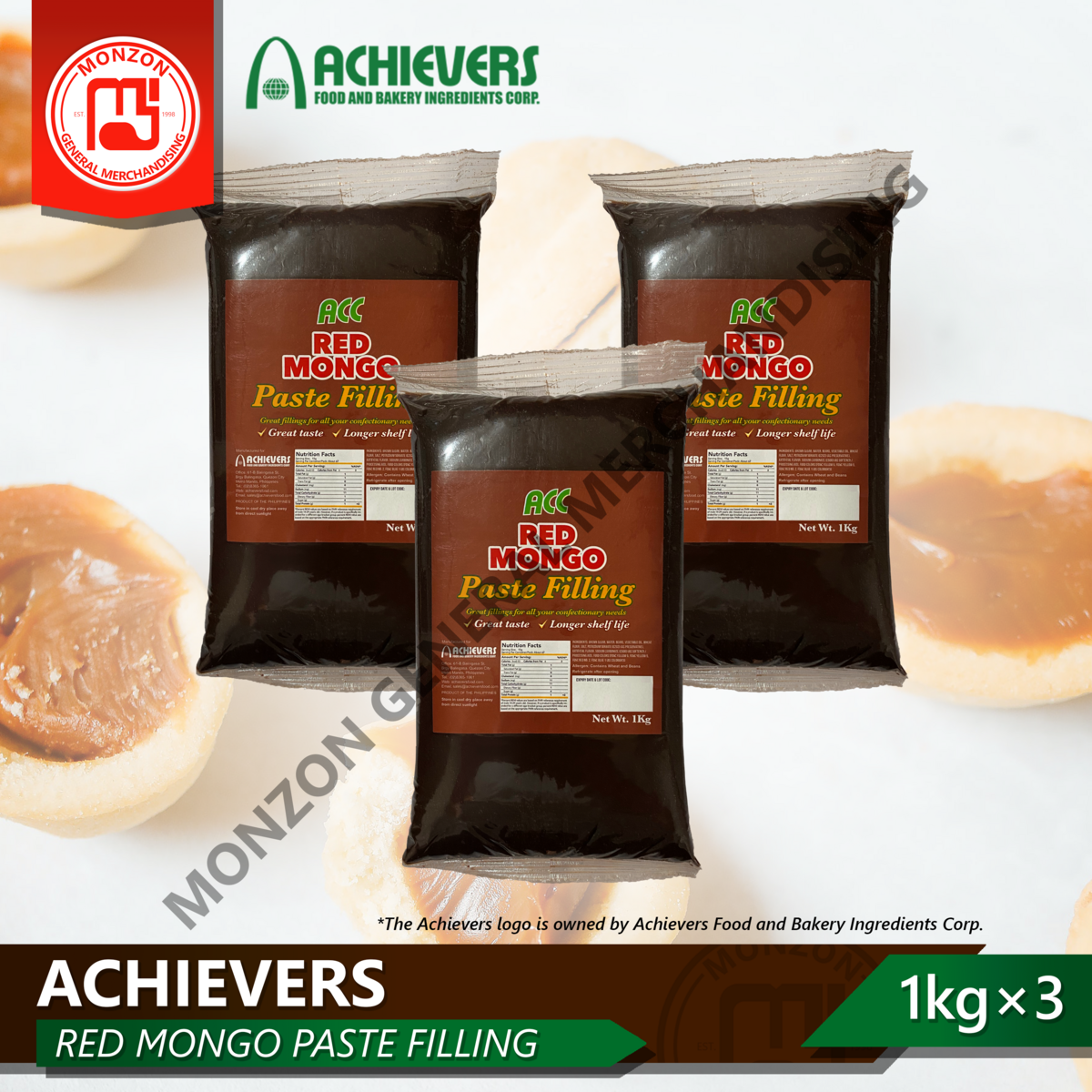 Achievers Red Mongo Paste Filling 1kg (by 3) | Lazada PH