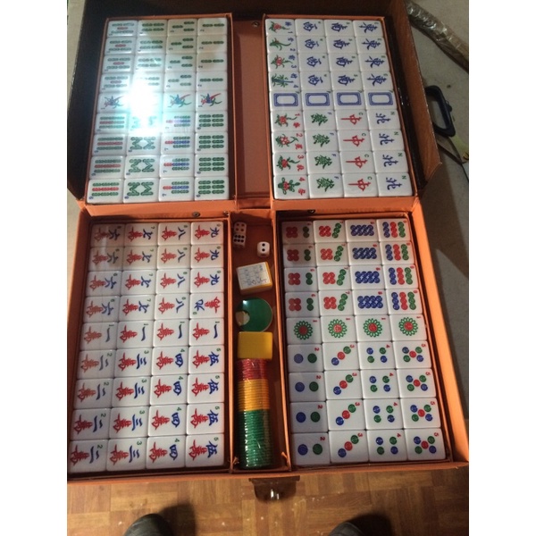 mahjong majong set standard size ivory w number blue or greenZsL ...
