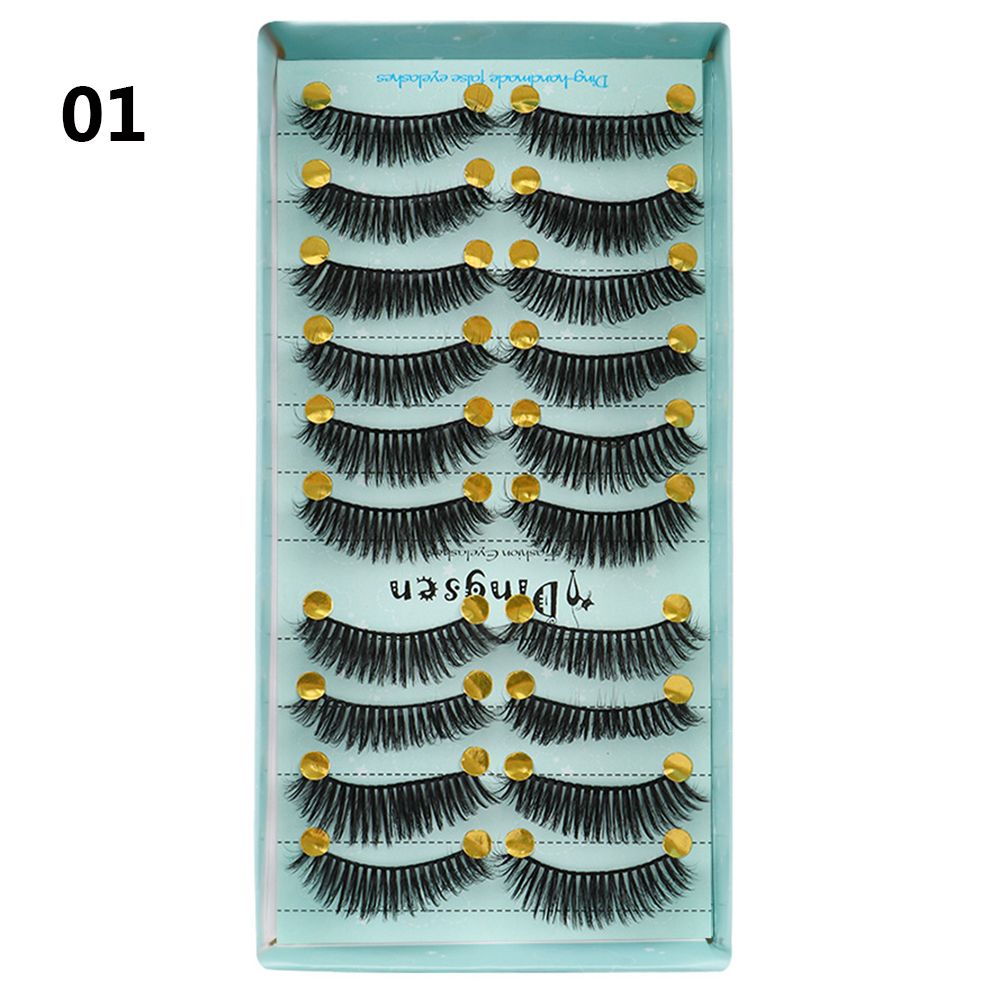 5210A SKONHED 10 Pairs แต่งหน้าสวย ตัวเล็ก ธรรมชาติยาว ปุย 3D Faux Mink Hair เครื่องมือขยาย ขนตา ...
