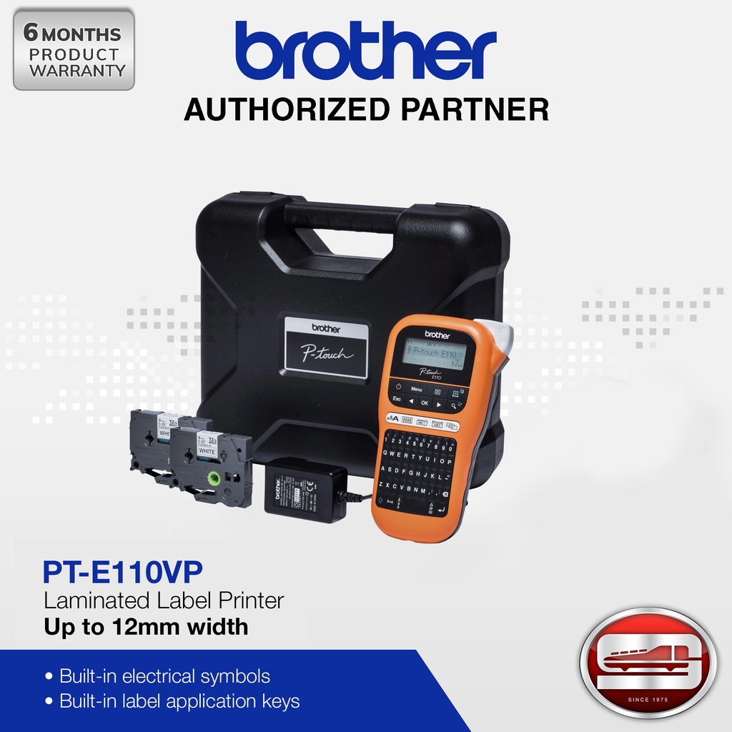 Brother PT-E110VP Label Printer for electrical and datacom ...