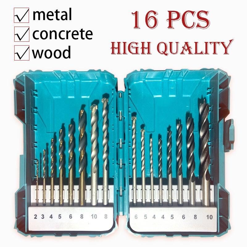 TOTAL 16pcs multi-function mixed drill bits set metal drill bits ...