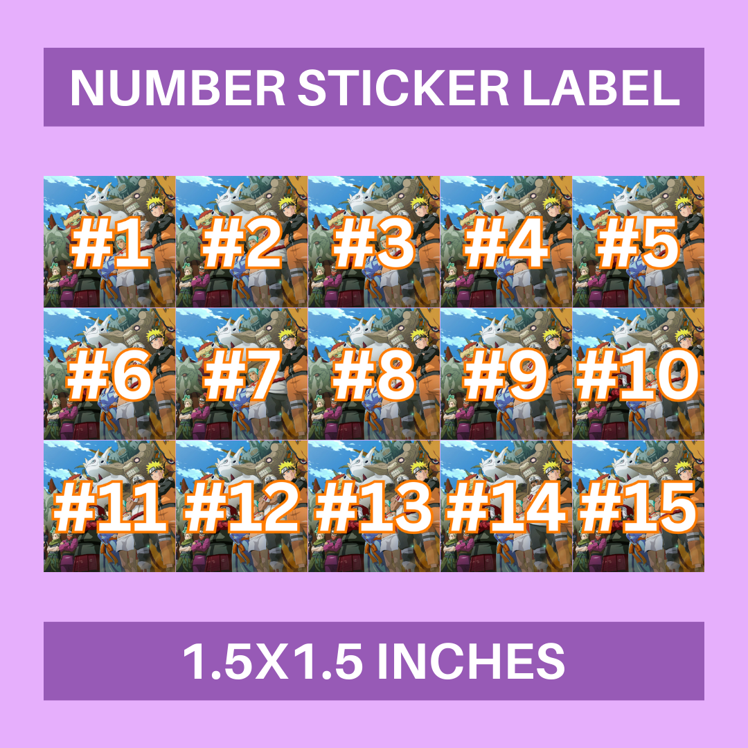 GLOSSY NUMBER STICKER LABEL FOR KIDS | 1.5X1.5INCHES | NOT CUT ...