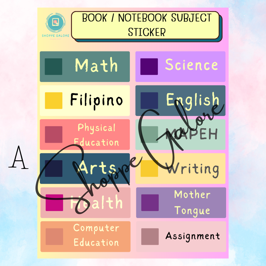 CUSTOMIZED STICKER SUBJECT NOTEBOOK LABELS STICKERS | Lazada PH