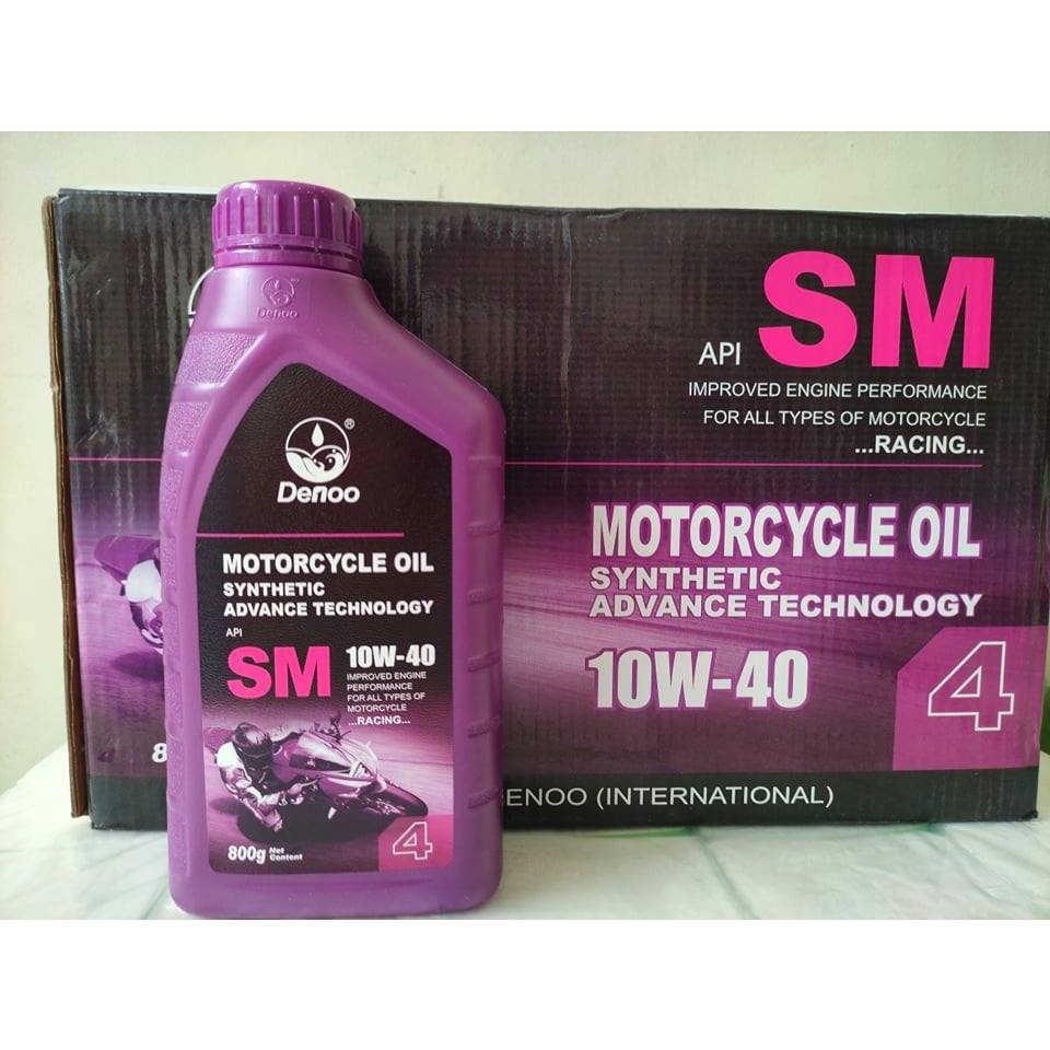 DENOO MOTORCYCLE OIL API SM 10W/40 VIOLET 800g | Lazada PH