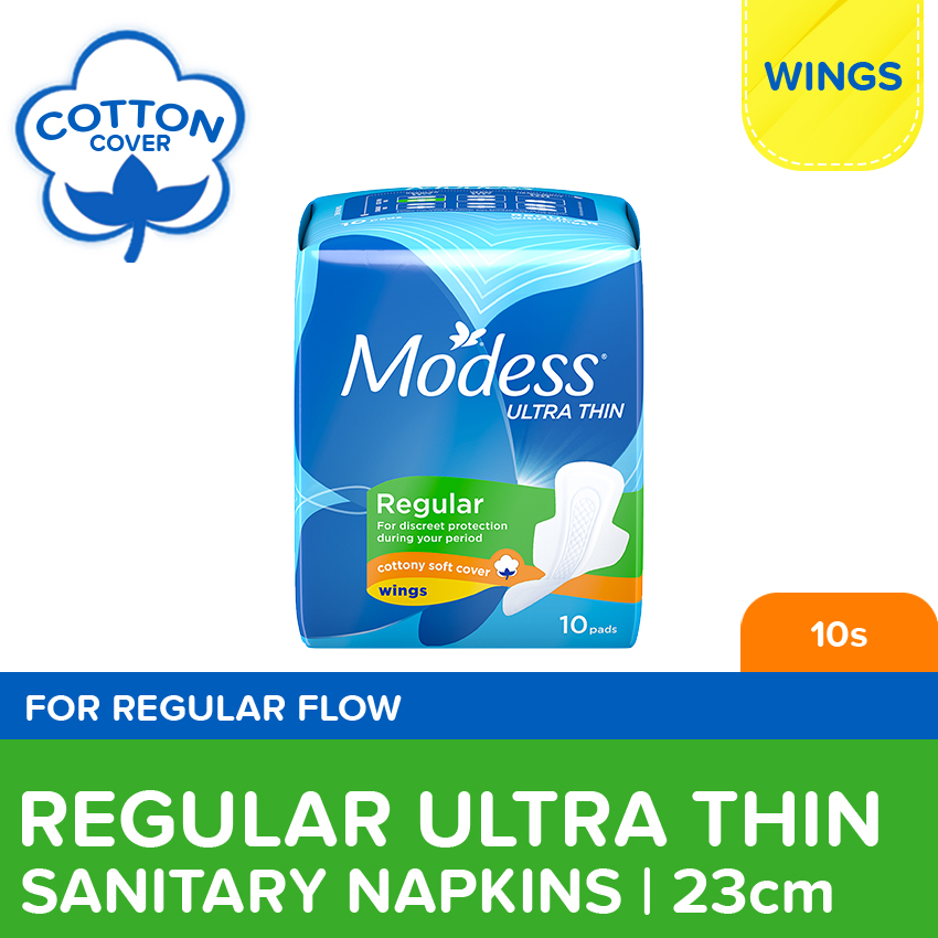 Modess Regular Ultra Thin with Wings Sanitary Napkin 10s - Light Flow ...