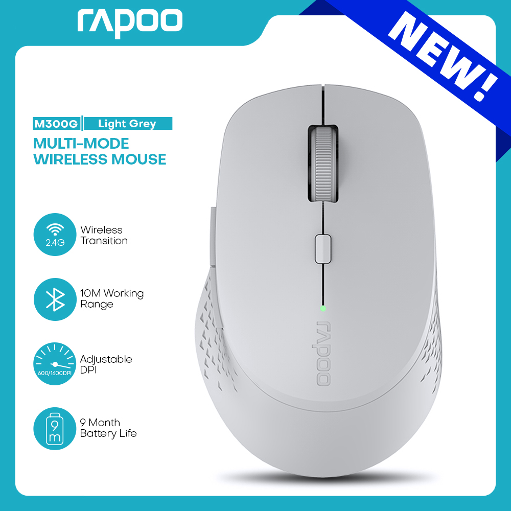 Rapoo M300G 2.4G Wireless Bluetooth 3.0 Bluetooth 4.0 10m Working Range DPI 1600 Silent Multiple ...