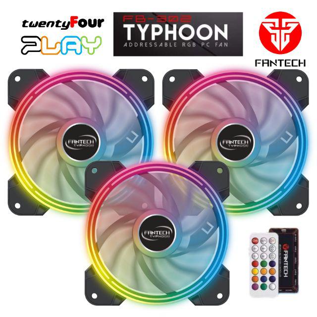 Pc Case Fan Fantech remote RGB 120mm Turbine typhoon 3 piece set ...